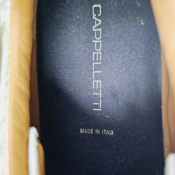 Cappelletti Platform Metallic Gold Leather Lace Up Sneaker Sz 38/8 Made ...